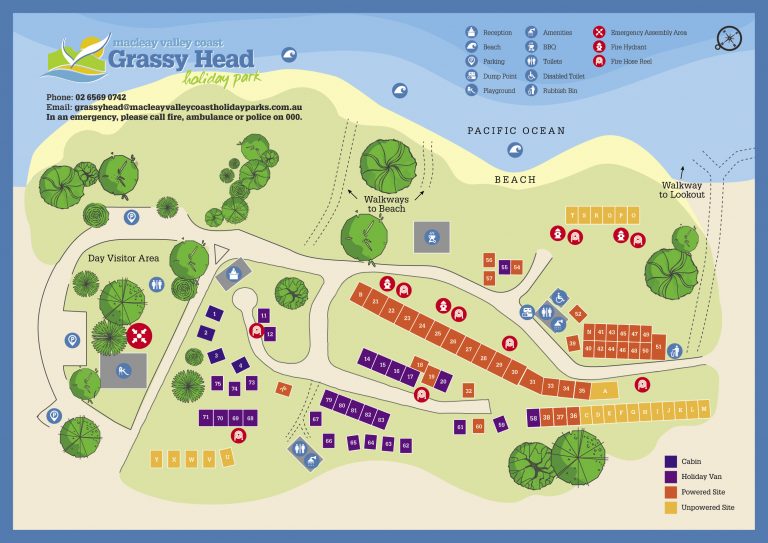 Park Map | Grassy Head Holiday Park | Macleay Valley Coast Holiday ...