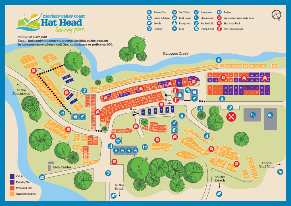 Park Map | Hat Head Holiday Park | Macleay Valley Coast Holiday Parks | NSW